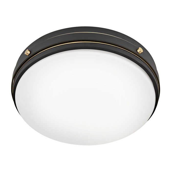 Hinkley Lighting Hinkley Oliver 15.75" 3-Light Shallow Flush Mount Ceiling Light w/ Etched Opal ...